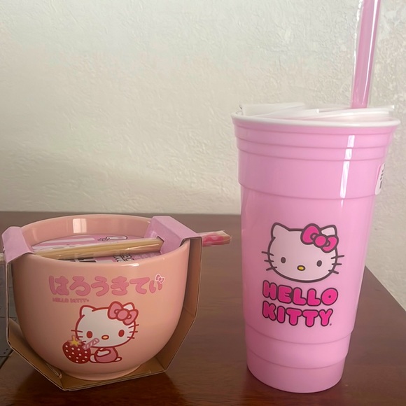 Hello Kitty | Dining | Hello Kitty Ceramic Bowl With Chopsticks And ...